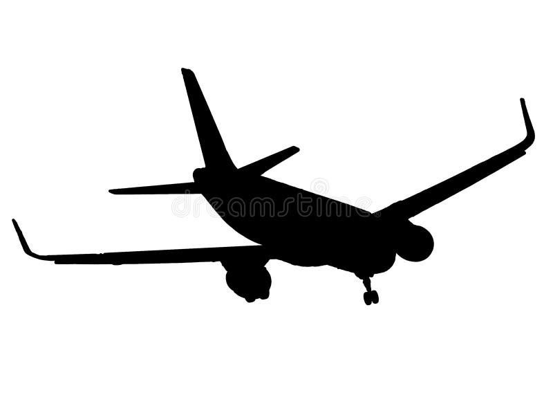 Commercial Plane Flying Back View Isolated Silhouette Stock Image ...