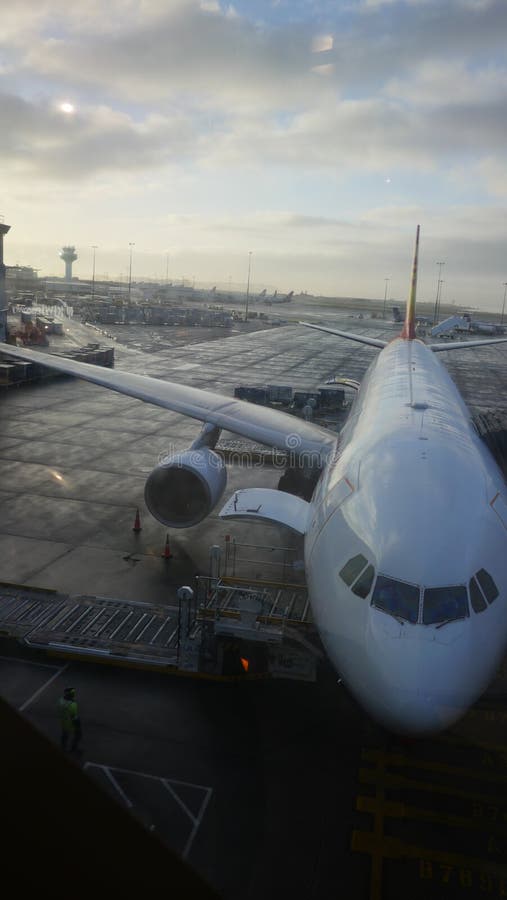 Commercial Plane Park at the Airport Stock Photo - Image of aircraft ...