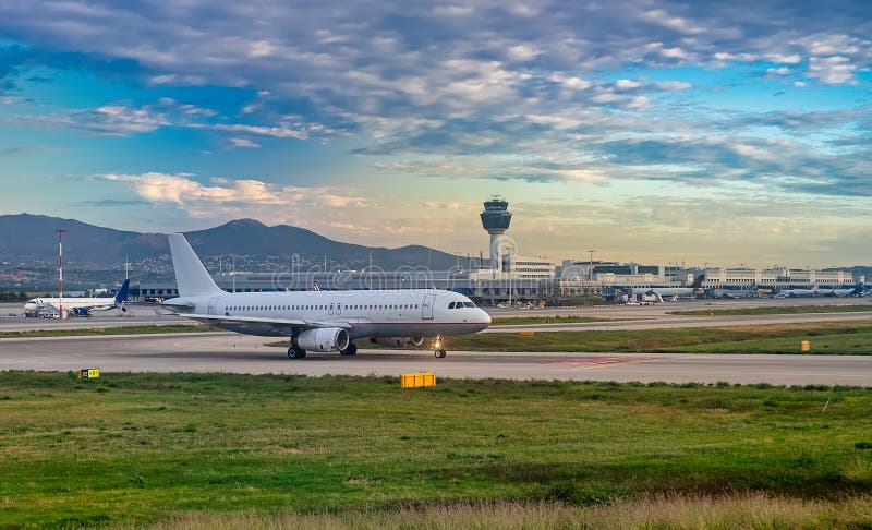 Commercial Plane on the Runway Stock Image - Image of vacation ...
