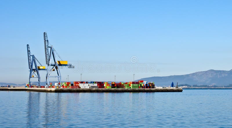 Commercial port editorial stock photo. Image of container - 25103998
