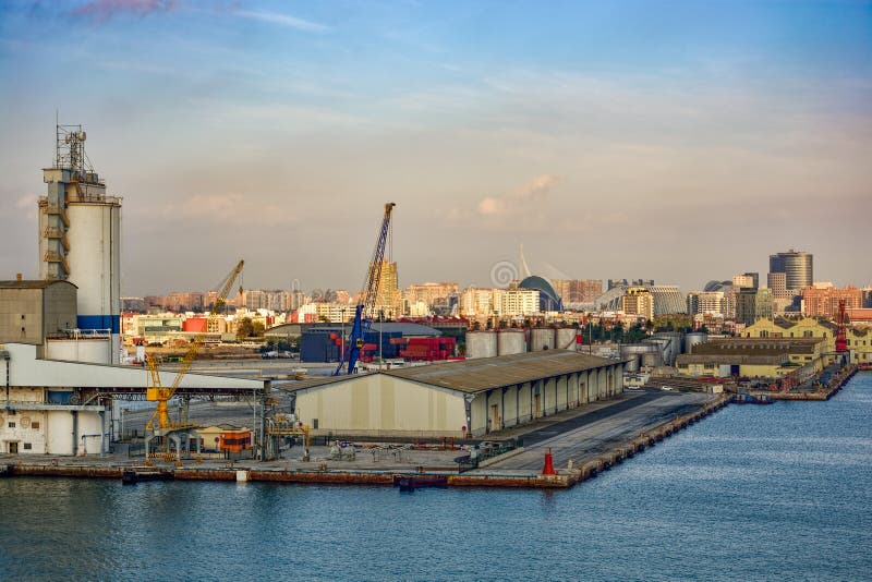 Commercial Port of Valencia, Spain Stock Photo - Image of view ...