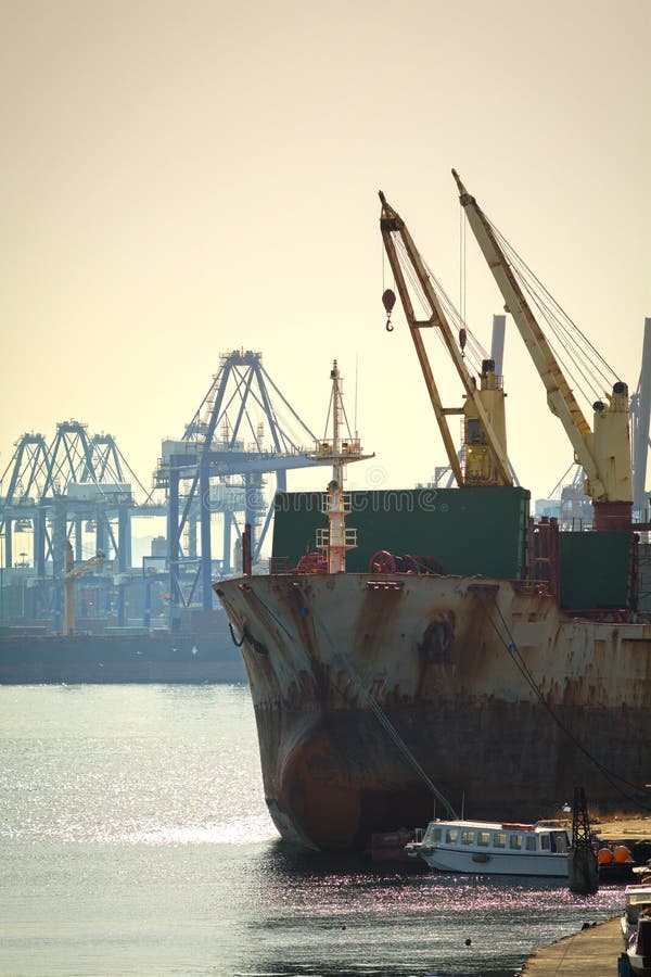 Commercial port stock photo. Image of commercial, feeder - 56596144