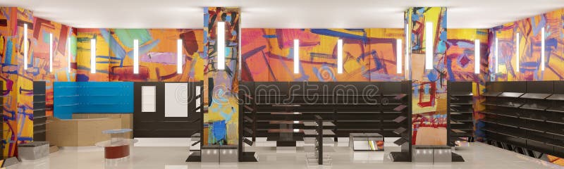 Commercial Premises, Shop, Interior Visualization, 3D Illustration ...