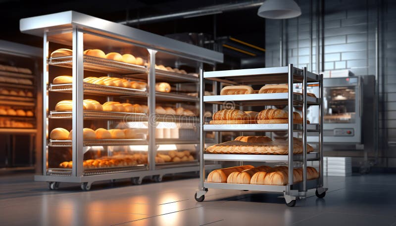 Commercial Professional Bakery Kitchen and Stainless Stock Illustration ...