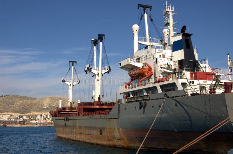 Commercial ship stock photo. Image of anchor, dock, shadow - 8734918