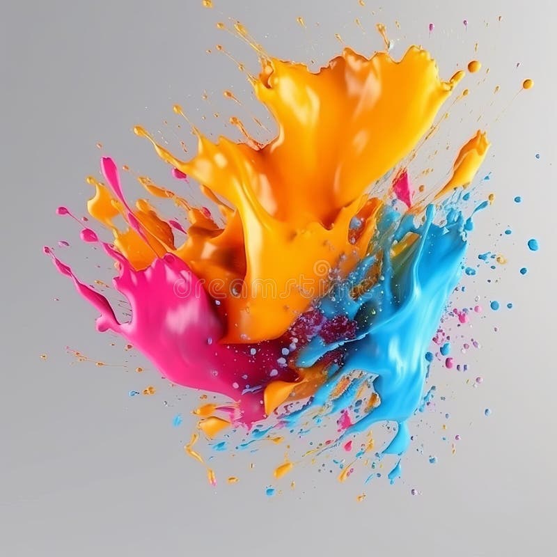 Commercial Shooting of Colorful Splash Paint. Generative AI Stock ...