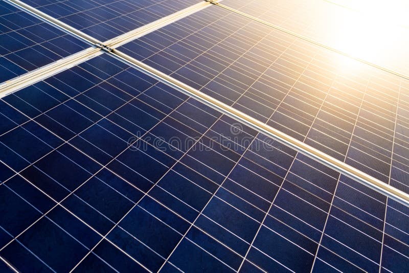 Commercial solar panel stock photo. Image of sunrise - 159522774