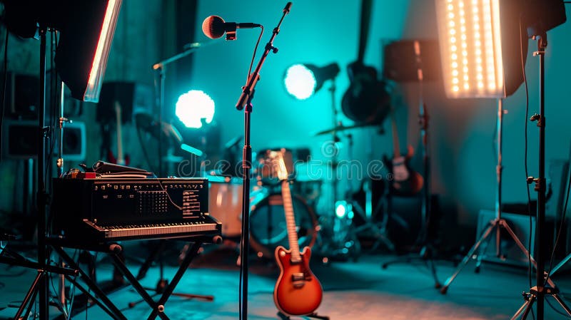 Commercial Studio Shot Musical Instruments Stock Illustration ...