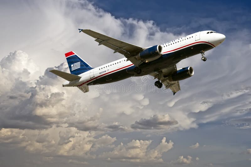 Commercial Travel Passenger Jet Landing Editorial Photography - Image ...