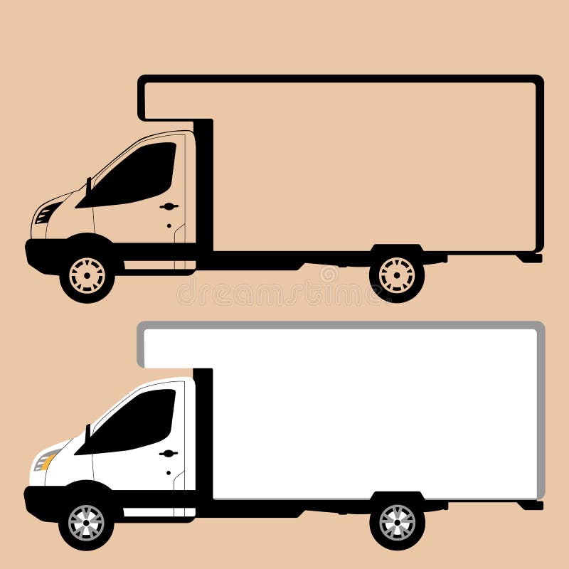 Commercial Van Side View, Flat Style Stock Vector - Illustration of ...