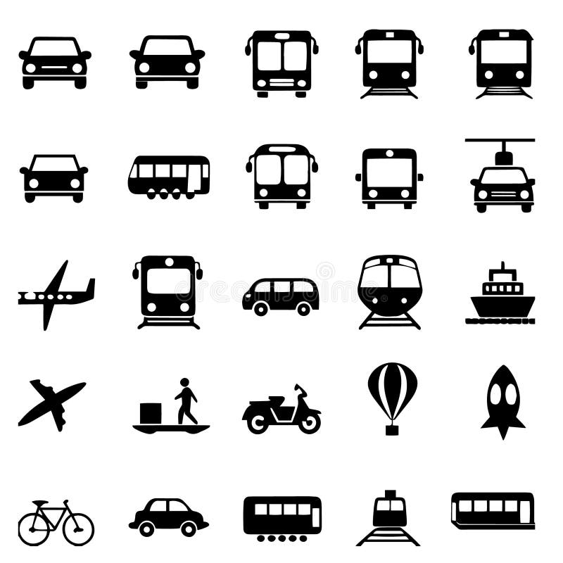 Commercial Vehicles Line Icon Sets Stock Illustration - Illustration of ...