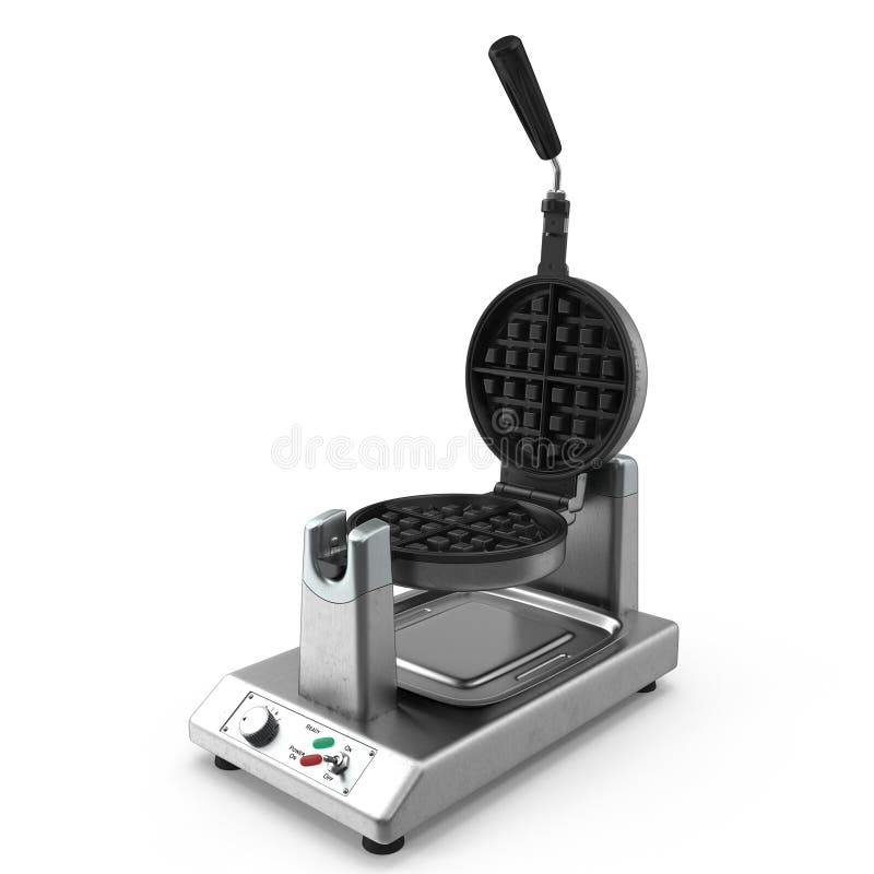 Commercial Waffle Maker Opened on White Background 3D Illustration ...
