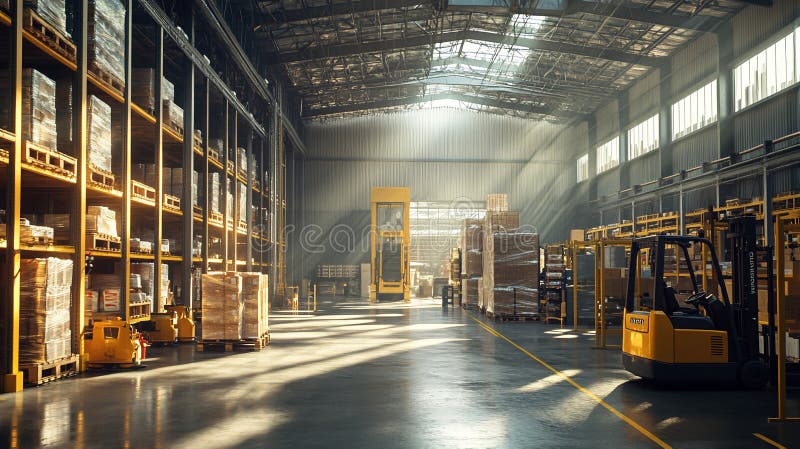 Commercial Warehouse with Cargo Delivery, Forklifts, and Sorting for ...