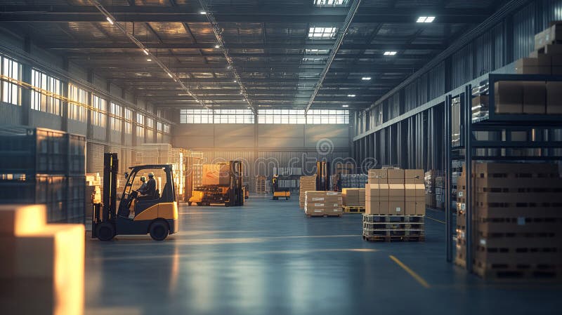 Commercial Warehouse with Cargo Delivery, Forklifts, and Sorting for ...