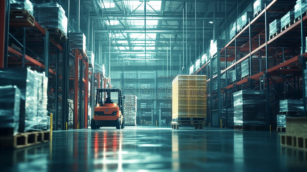 Commercial Warehouse with Cargo Delivery, Forklifts, and Sorting for ...