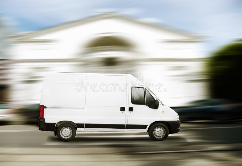 Commercial white van stock image. Image of clean, blank - 18286845