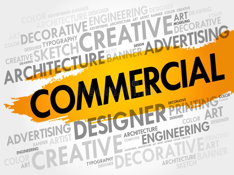 COMMERCIAL word cloud stock illustration. Illustration of market ...