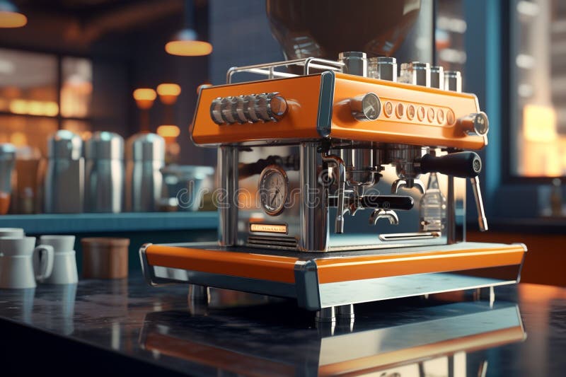 Commercialgrade Espresso Machines with Builtin Gri Stock Photo - Image ...