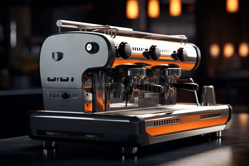 Commercialgrade Espresso Machines with Builtin Gri Stock Photo - Image ...