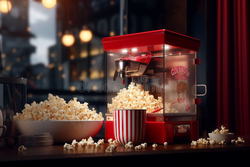 Commercialgrade Popcorn Machines for Home Entertai Stock Photo - Image ...