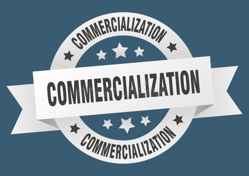 Commercialization Round Ribbon Isolated Label. Commercialization Sign ...