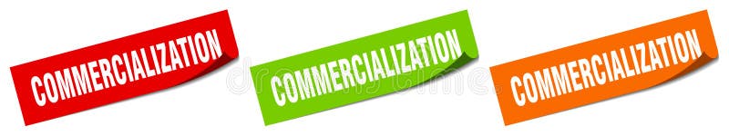 Commercialization Sticker. Commercialization Square Isolated Sign Stock ...