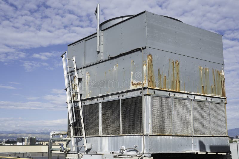 Horizontal View of a Commercial Cooling Tower Stock Photo - Image of ...