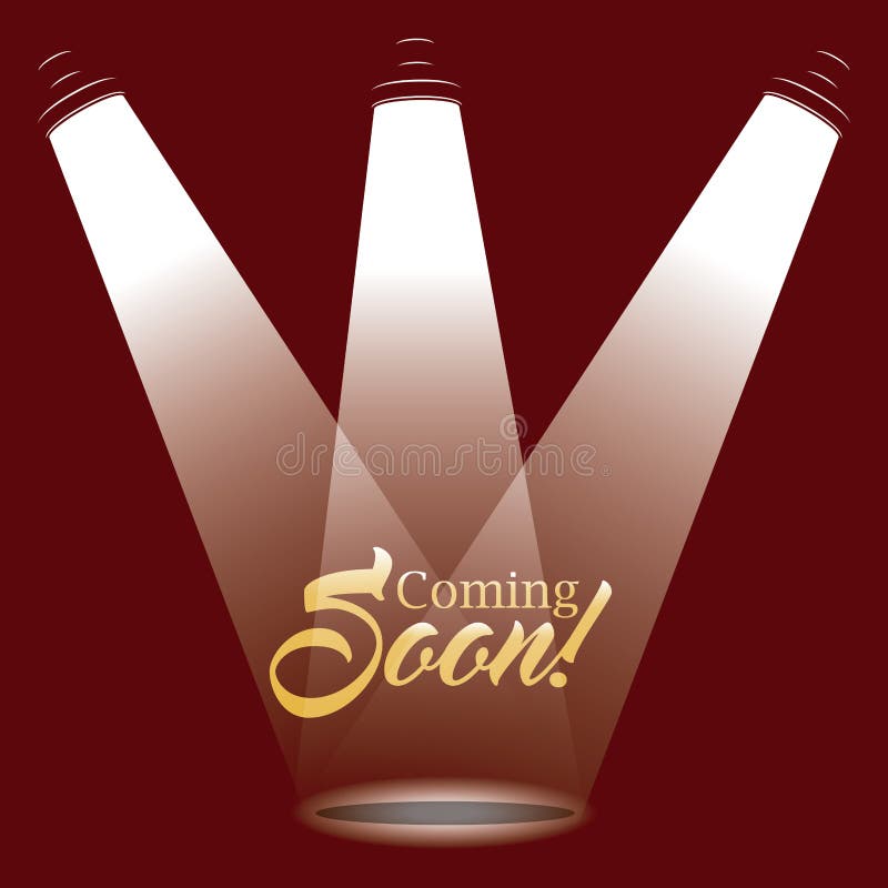 Comming soon design stock vector. Illustration of illuminated - 71596623