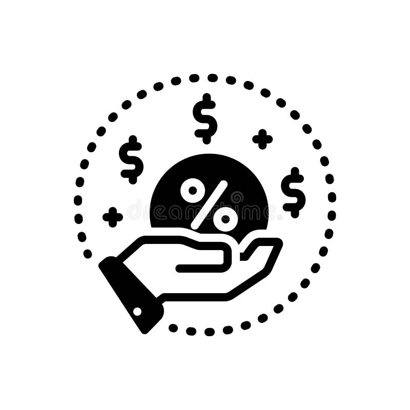 Black Solid Icon for Commission, Money and Tax Stock Vector ...