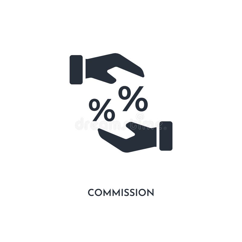 Bank Commission Black Icon Concept. Bank Commission Flat Vector Symbol ...