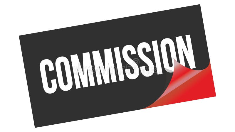 COMMISSION Text on Black Red Sticker Stamp Stock Illustration ...