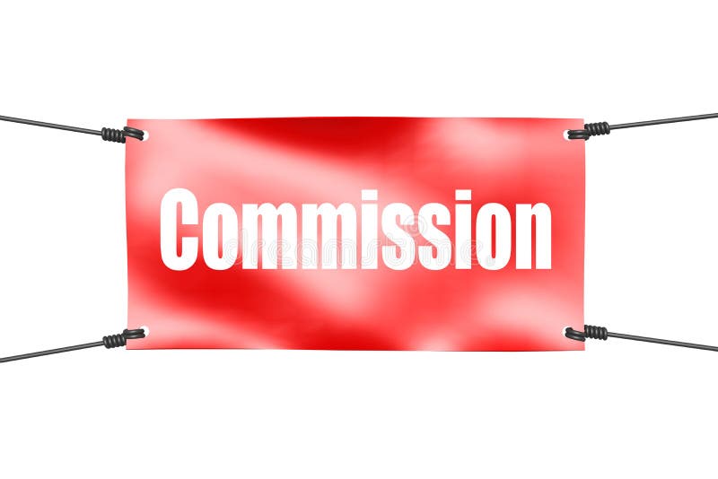 Commission Word with Red Banner Stock Illustration - Illustration of ...