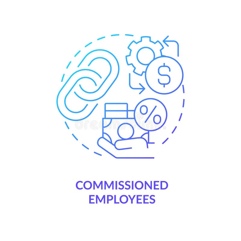 Commissioned Employees Blue Gradient Concept Icon Stock Vector ...