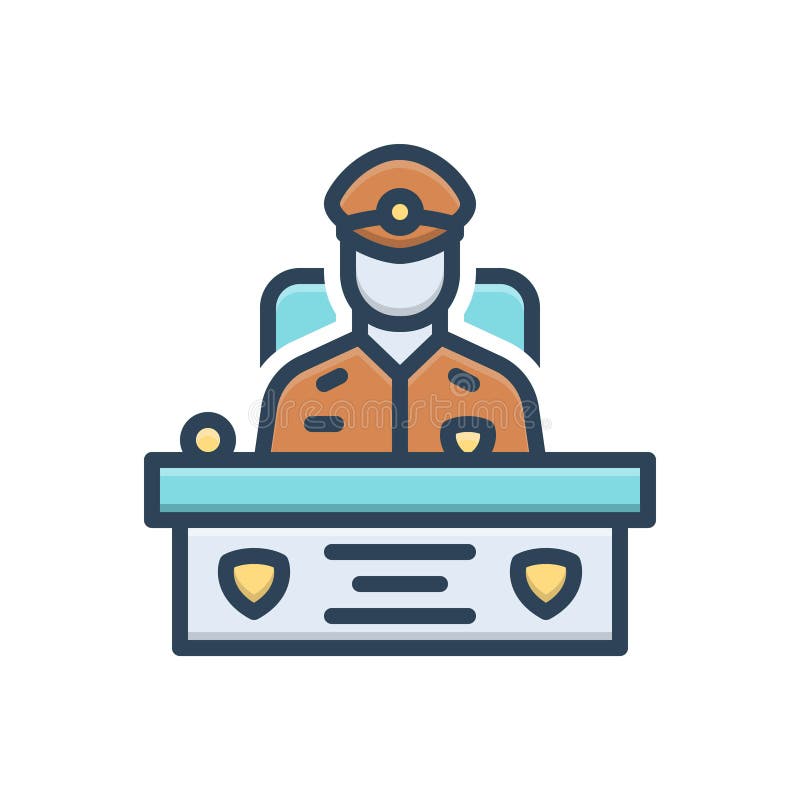 Color Illustration Icon for Commissioner, Officer and Commissary Stock ...