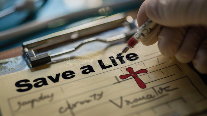 Commit To Save a Life. a Hand Holding a Pen is about To Check a Box on ...