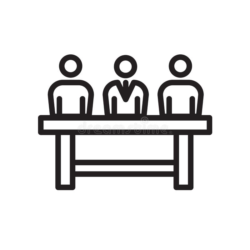 Commitee Icon, Black Vector Sign with Editable Strokes, Concept ...