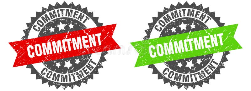 Commitment Band Sign. Commitment Grunge Stamp Set Stock Vector ...