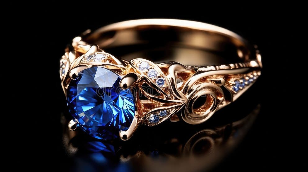 Commitment blue sapphire stock illustration. Illustration of gemstone ...