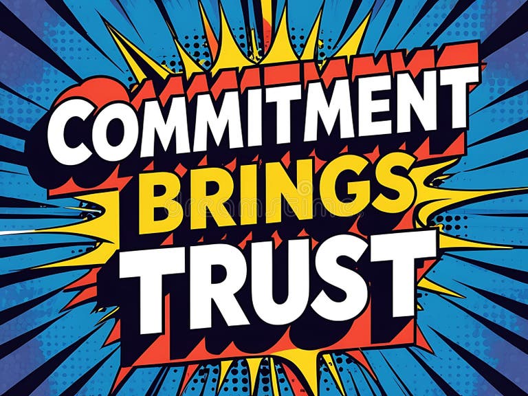 Commitment Brings Trust a Pop Art Design Stock Illustration ...