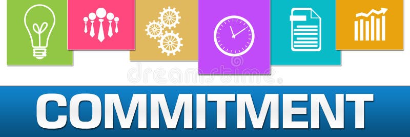 Our Commitment Business Symbols Texture Blue Horizontal Stock ...