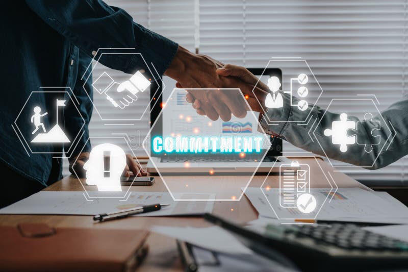 Business Partnership Handshaking after Perfect Deal with Commitment ...