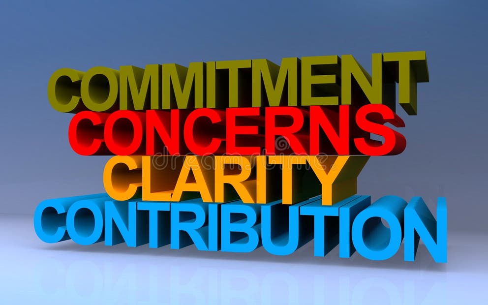 Commitment Concerns Clarity Contribution on Blue Stock Illustration ...