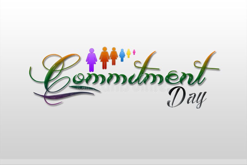 Commitment Day Text Design Illustration. Banner Card for Social Media ...