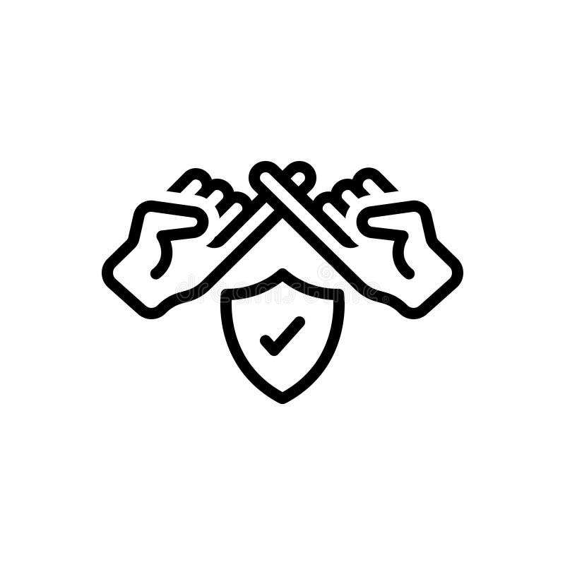 Black Line Icon for Commitment, Dedication and Proise Stock Vector ...