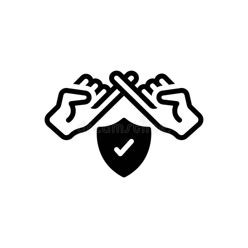 Black Solid Icon for Commitment, Dedication and Swear Stock ...