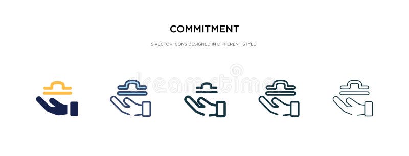 Commitment Icon in Different Style Vector Illustration. Two Colored and ...