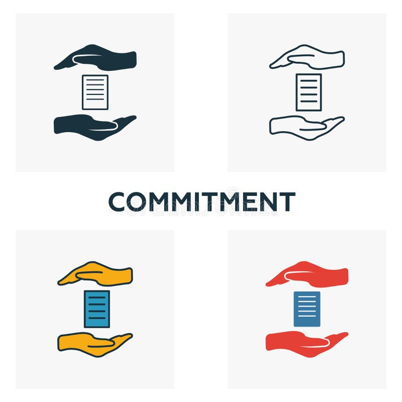Commitment Icon In Filled Thin Line Outline And Stroke Style Vector