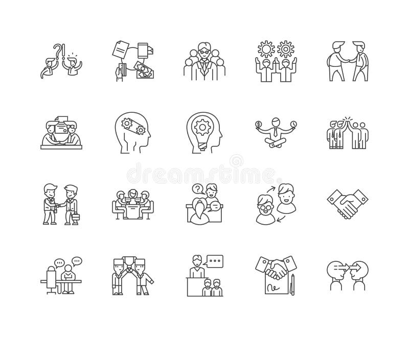 Commitment Line Icons, Signs, Vector Set, Outline Illustration Concept ...
