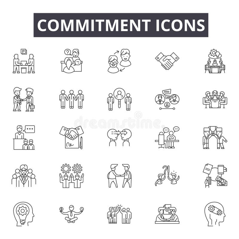 Business Commitment Black Icon, Vector Sign on Isolated Background ...