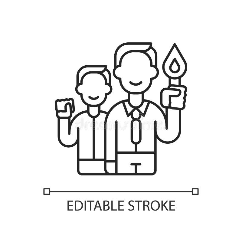 Commitment linear icon stock illustration. Illustration of motivation ...